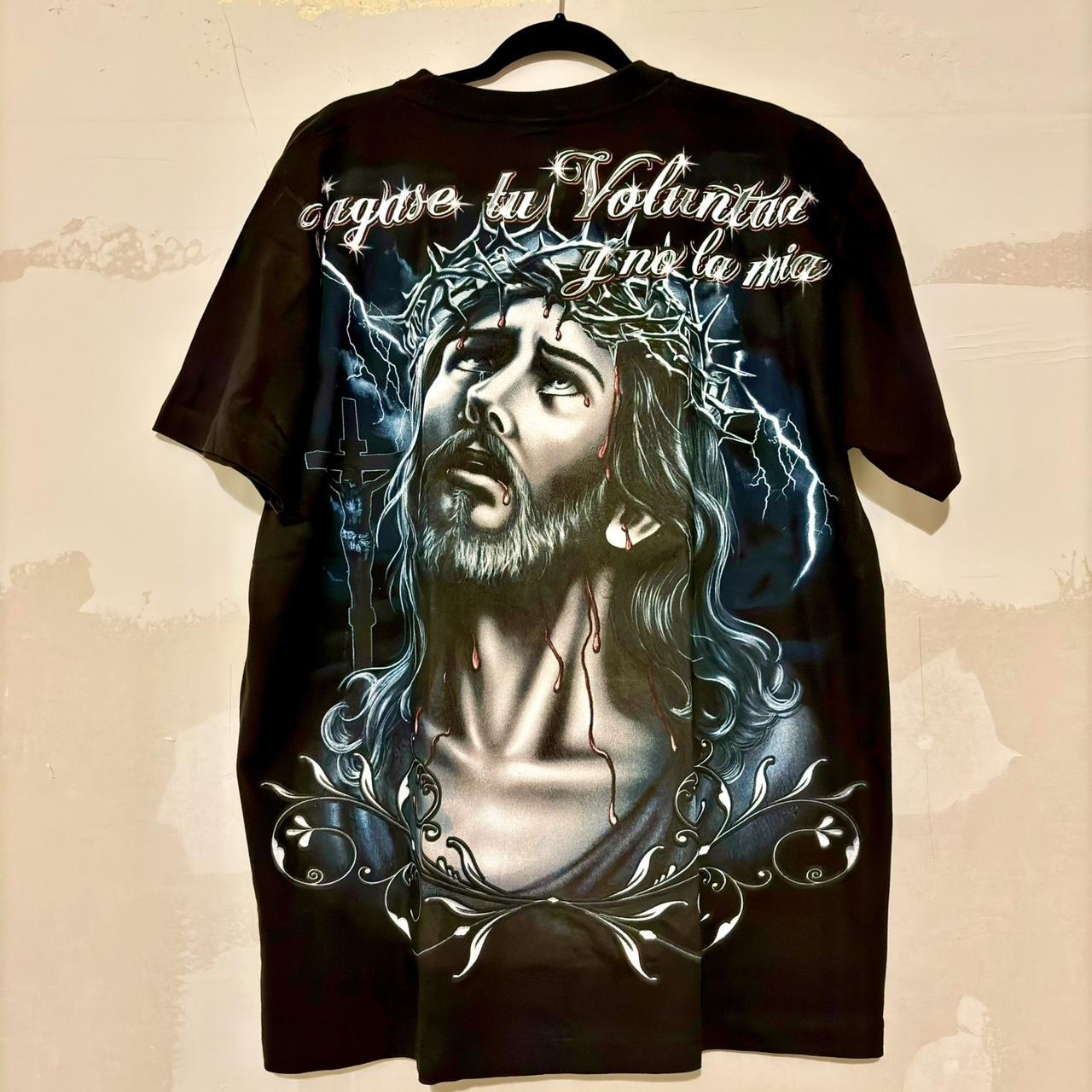 Jesus Christ AOP Y2K Grail🙏🏻🔥 “Vengase tu voluntad no... - Depop