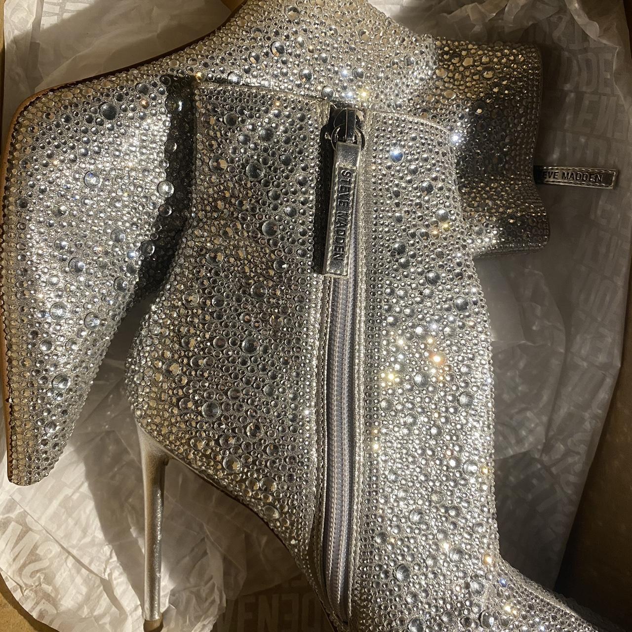 Steve Madden rhinestone boots, size 36, comes with... - Depop