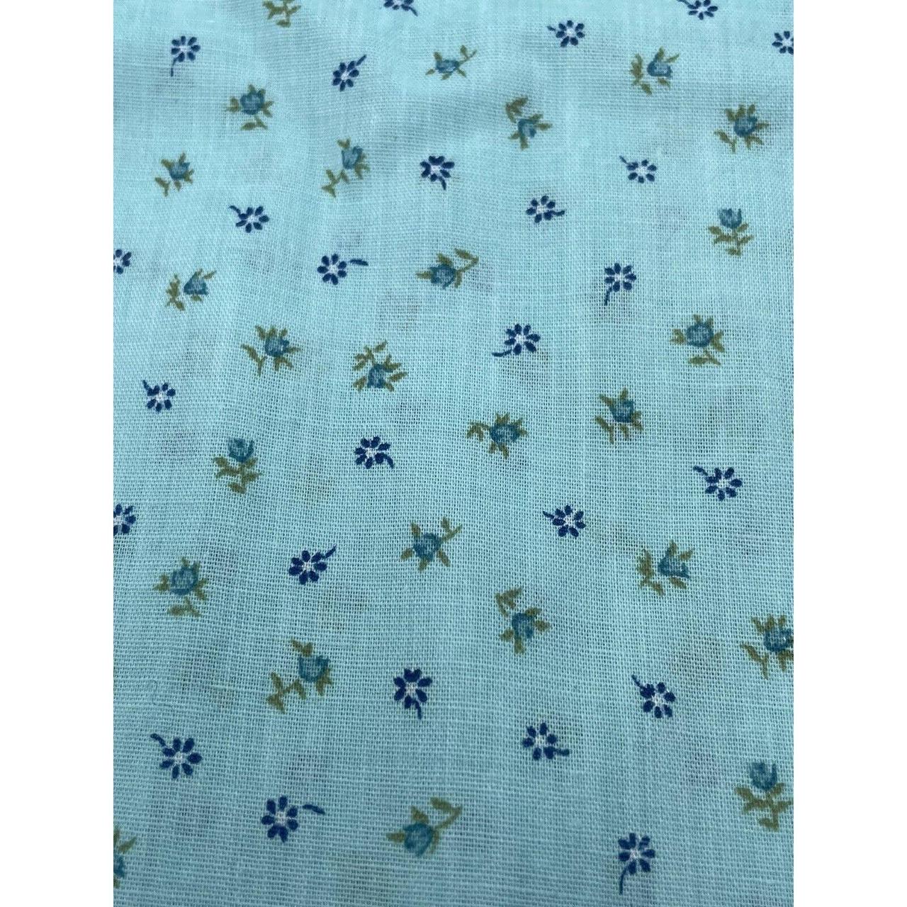 This beautiful blue floral cotton fabric is perfect... - Depop