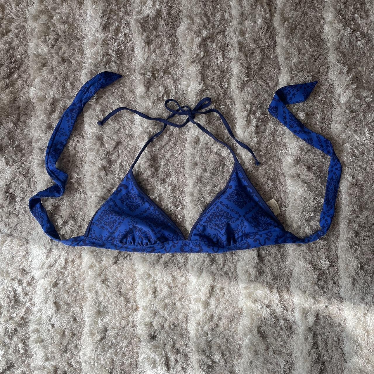 Converse blue bikini top 💙 y2k style 💙 navy paisley... - Depop