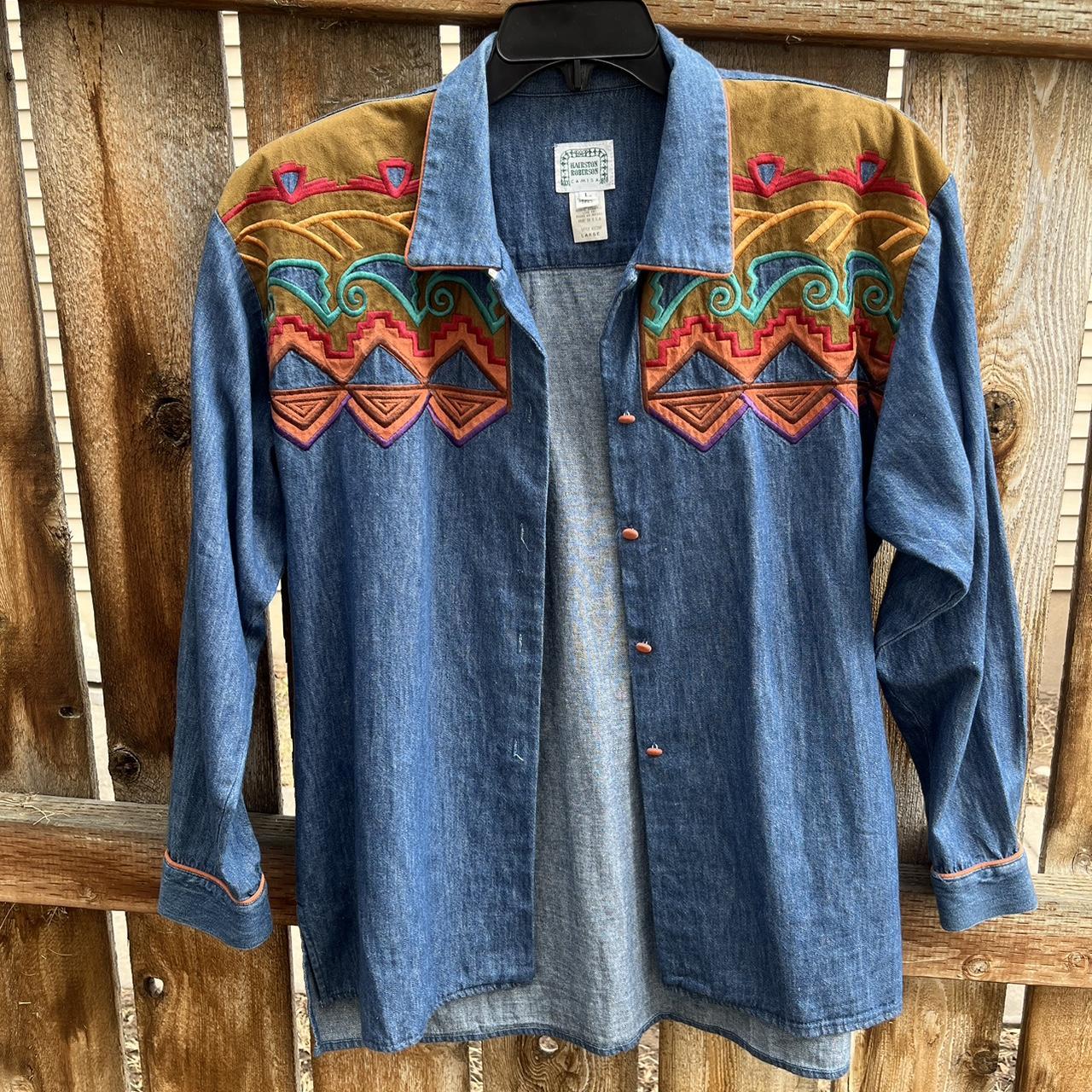 Vintage Women’s Hairston Roberson Camisa 1993 Denim... - Depop