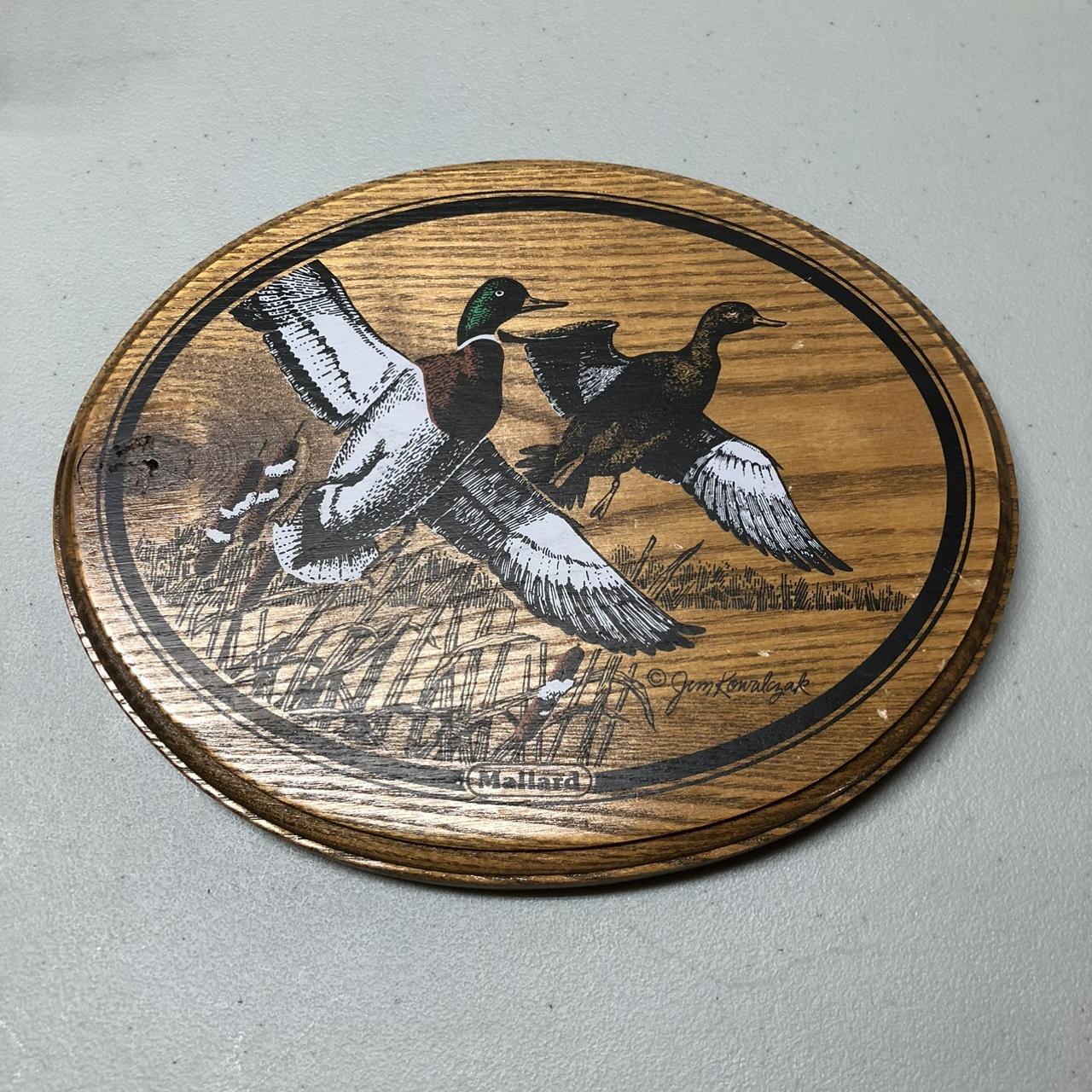 Oval Handcrafted Wall Plaque Mallard Ducks JIM... - Depop