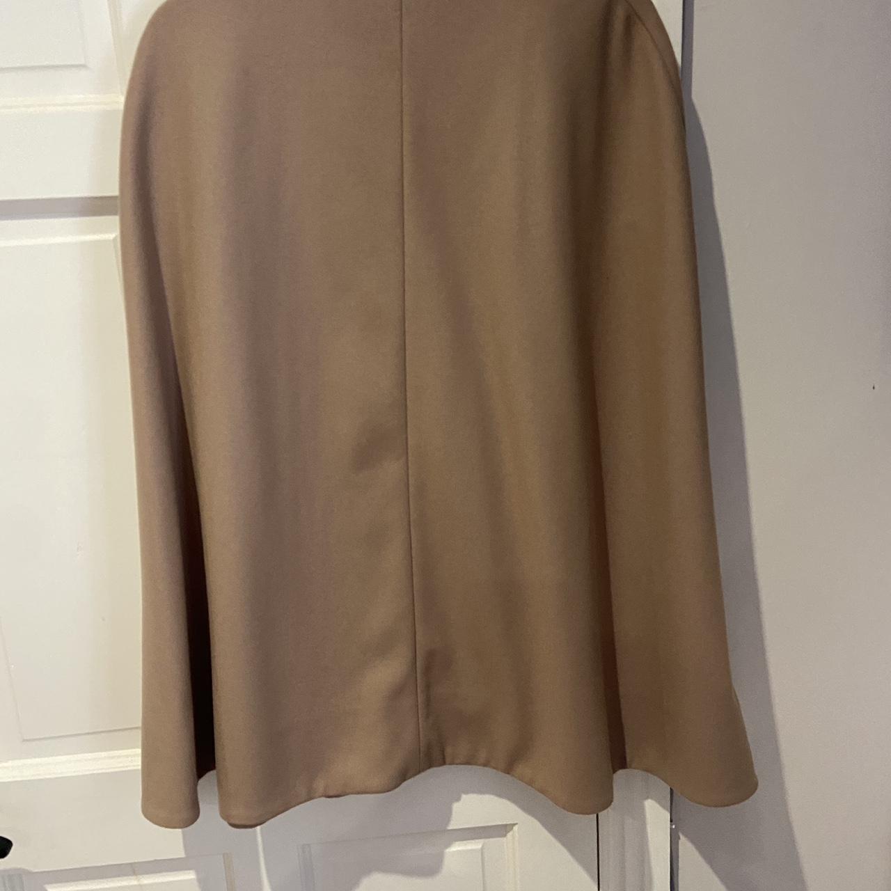 Cream and tan cape coat - perfect for winter... - Depop