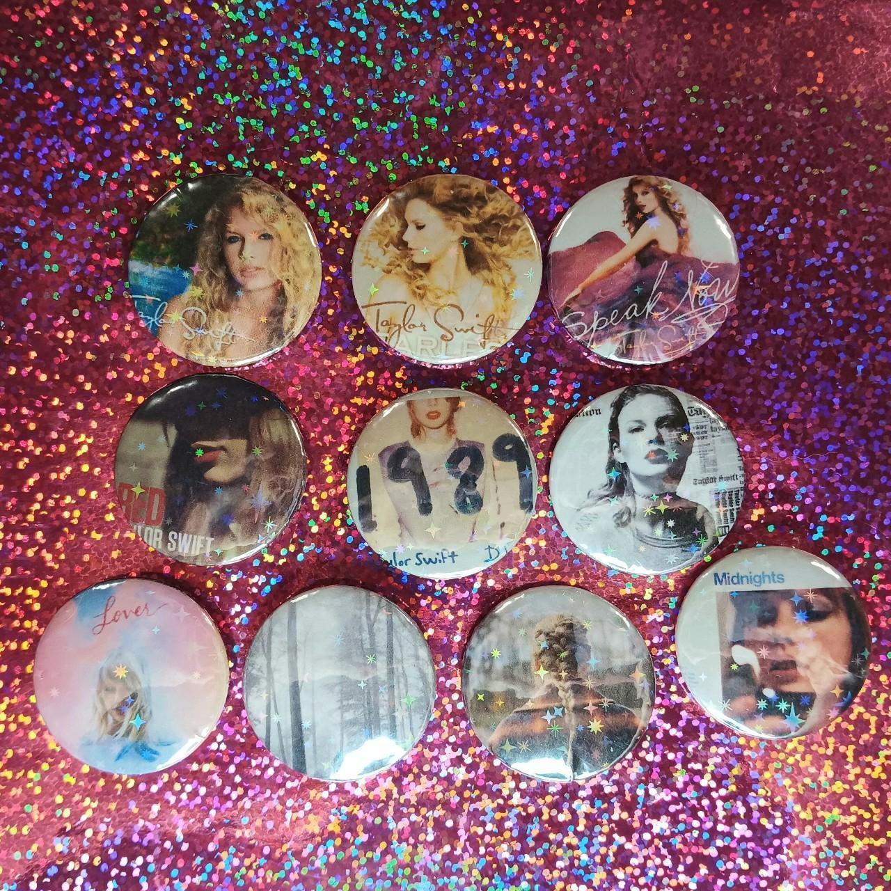 5x Taylor Swift album cover pin badge with... | Depop