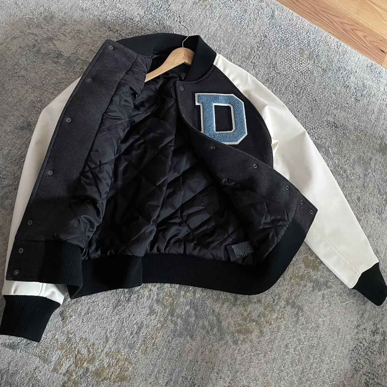 Uniqlo custom varsity jacket Can fit large cropped - Depop