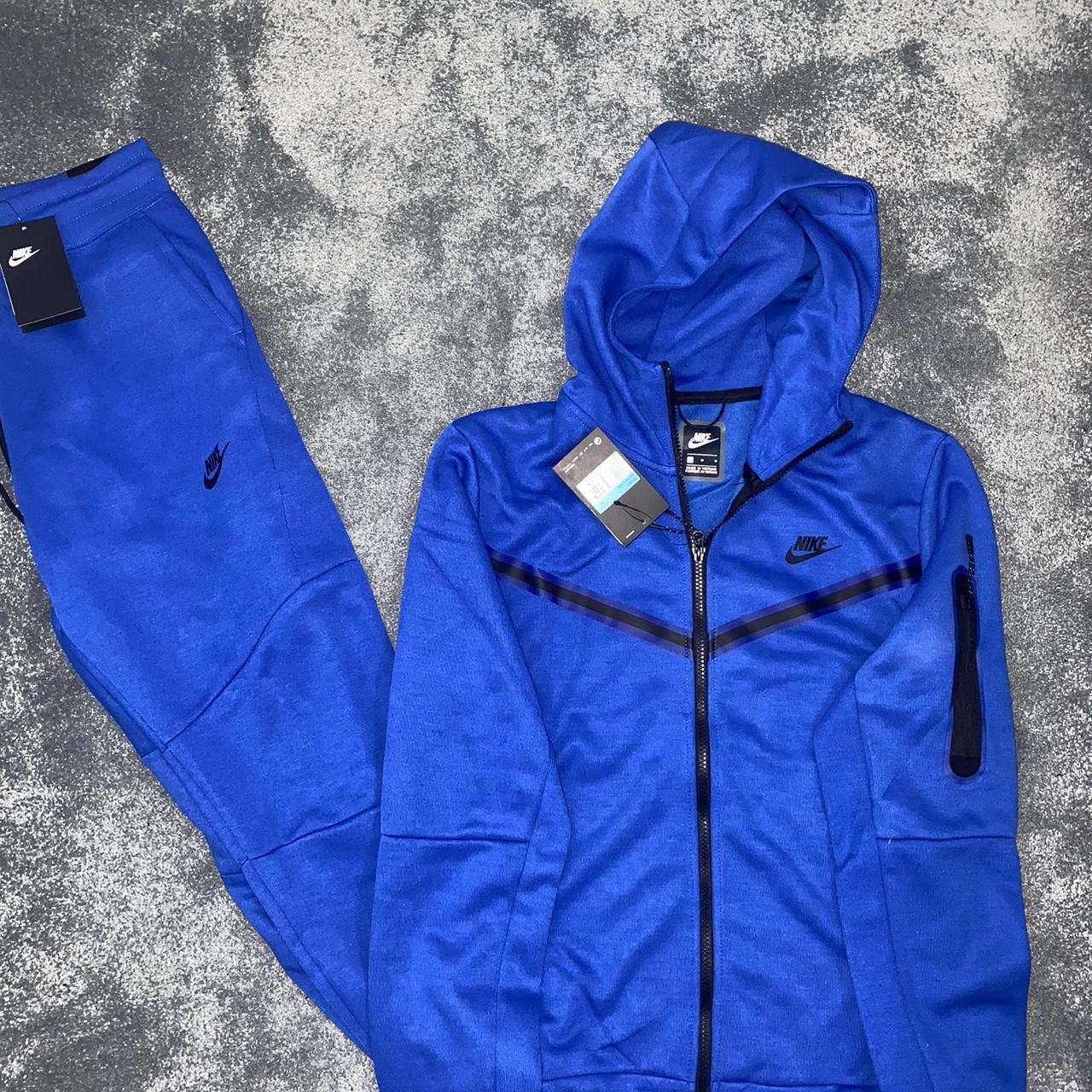 Mens BRAND NEW red royal blue tech fleece Tracksuit... - Depop