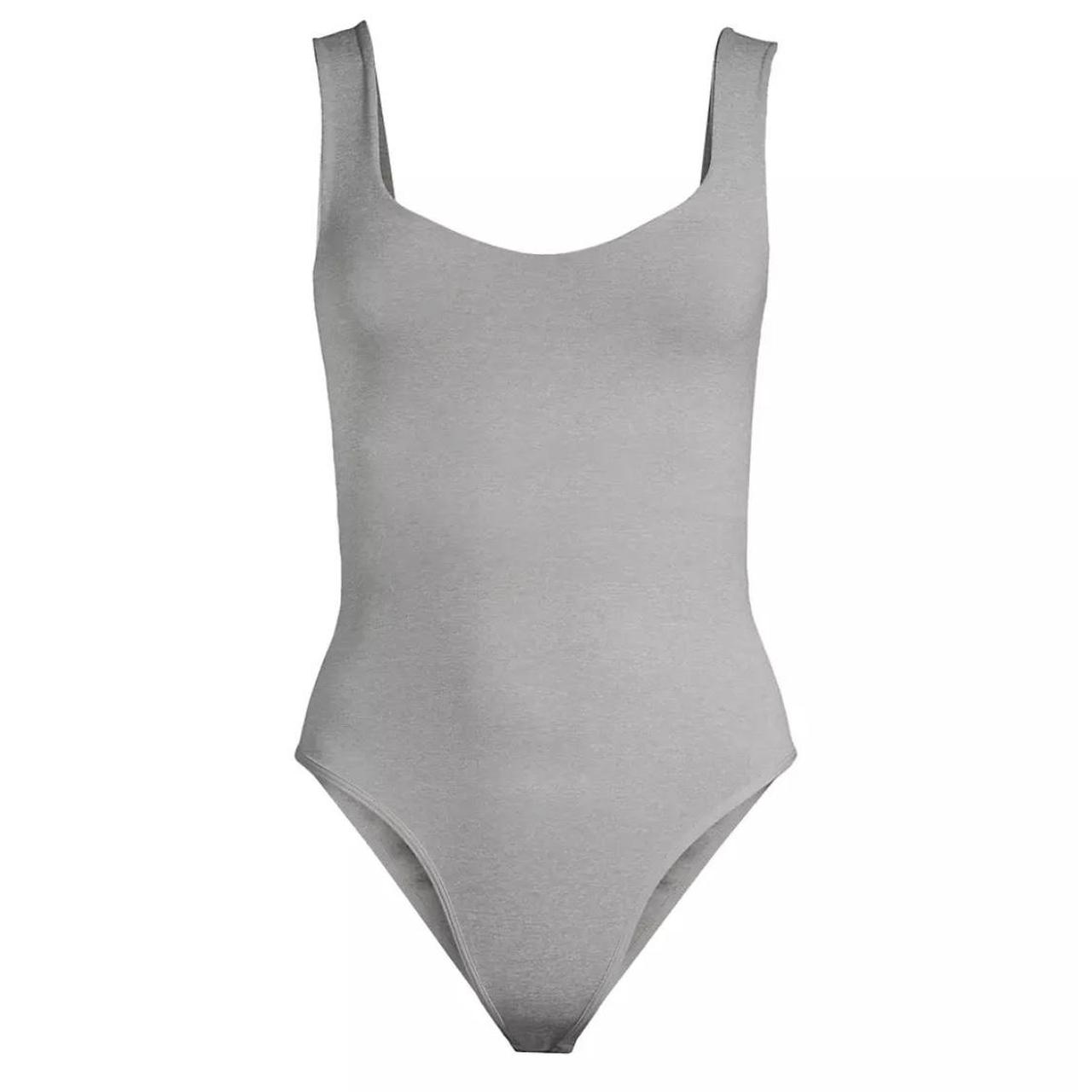 free people clean lines bodysuit in heather gray •... | Depop
