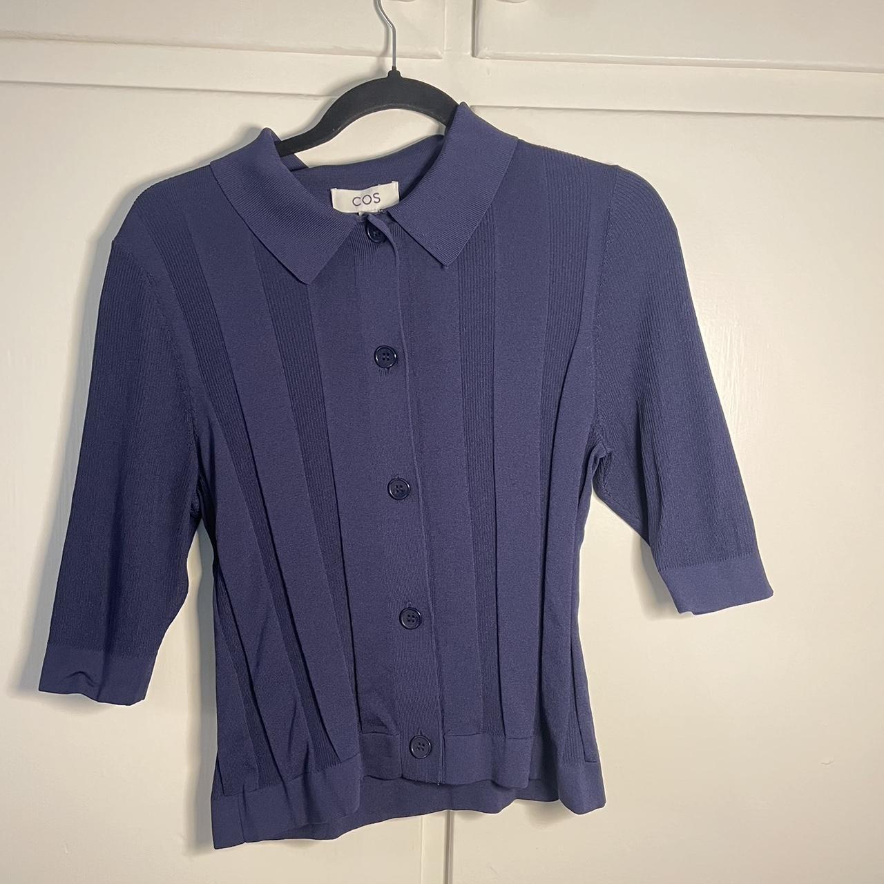 COS ribbed t shirt button down in beautiful deep... - Depop