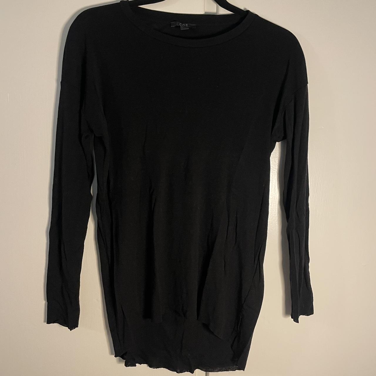 COS tissue paper jumper in black. Note no stitching... - Depop