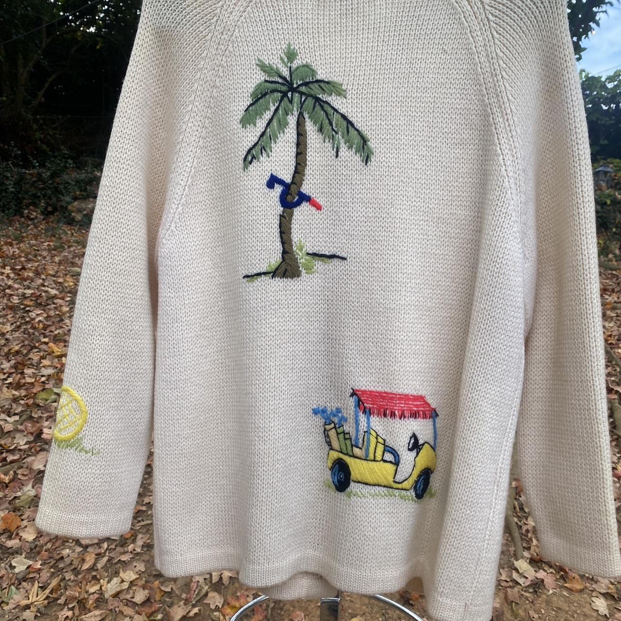 100% wool cardigan- Golf theme stitch. Hole in... - Depop