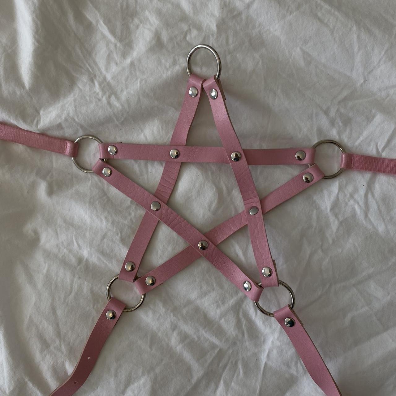 dolls kill pentagram pink harness #dollskill #rave... - Depop