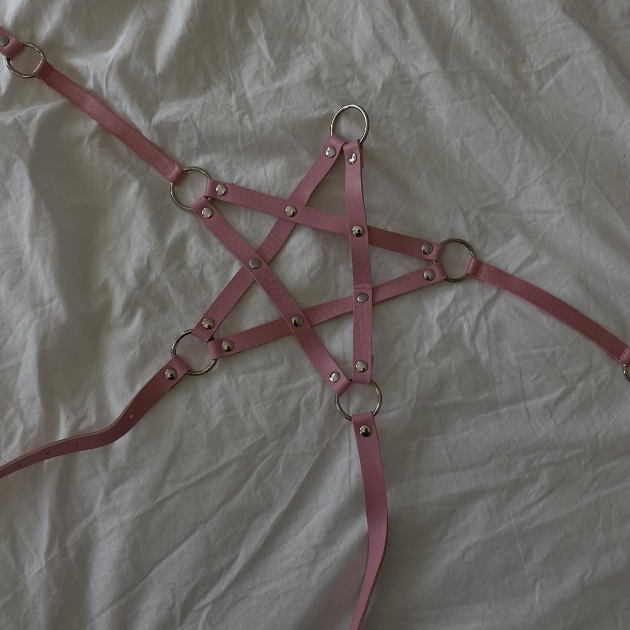dolls kill pentagram pink harness #dollskill #rave... - Depop