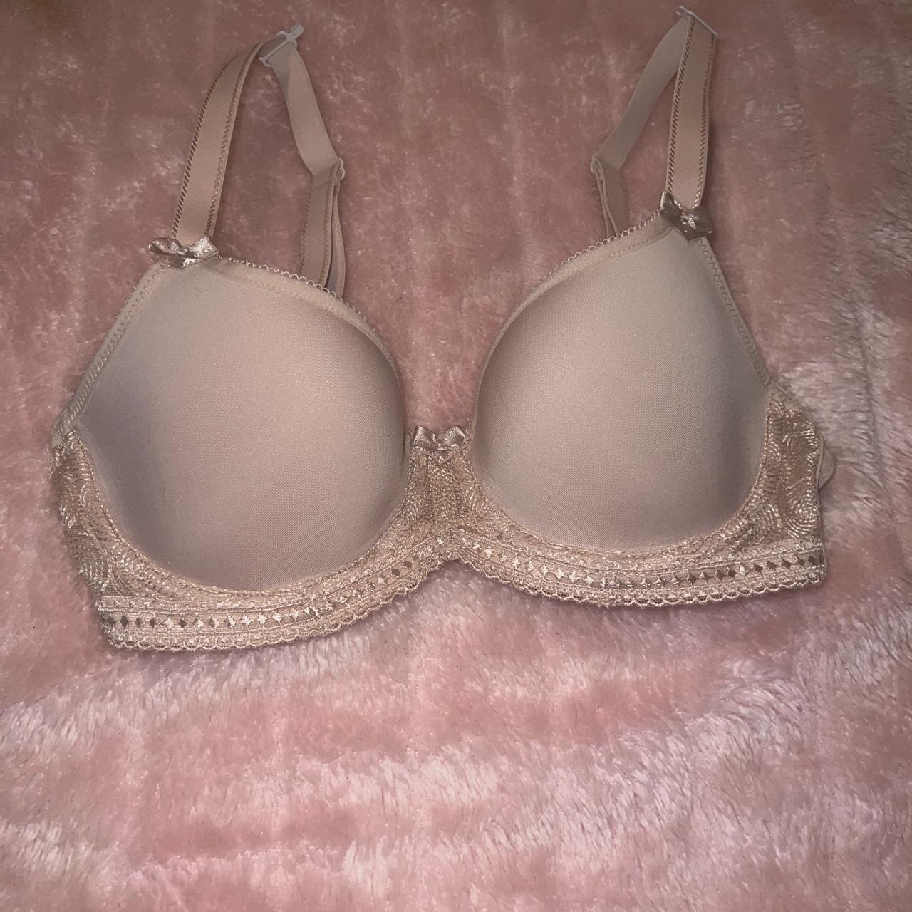 Panache Women's Tan and White Bra | Depop