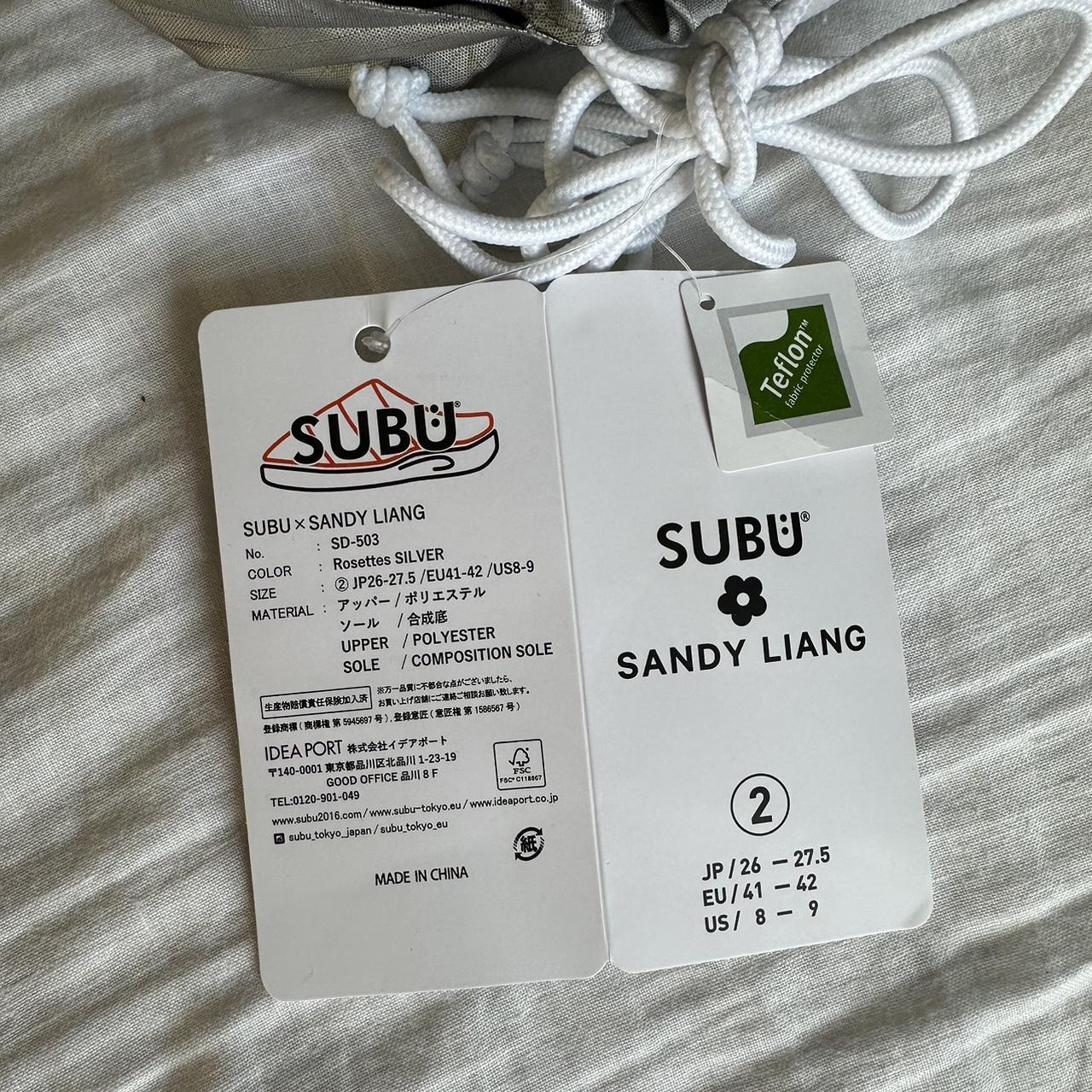 Sandy Liang x SUBU Silver Rosette Slippers Size 2 /... - Depop