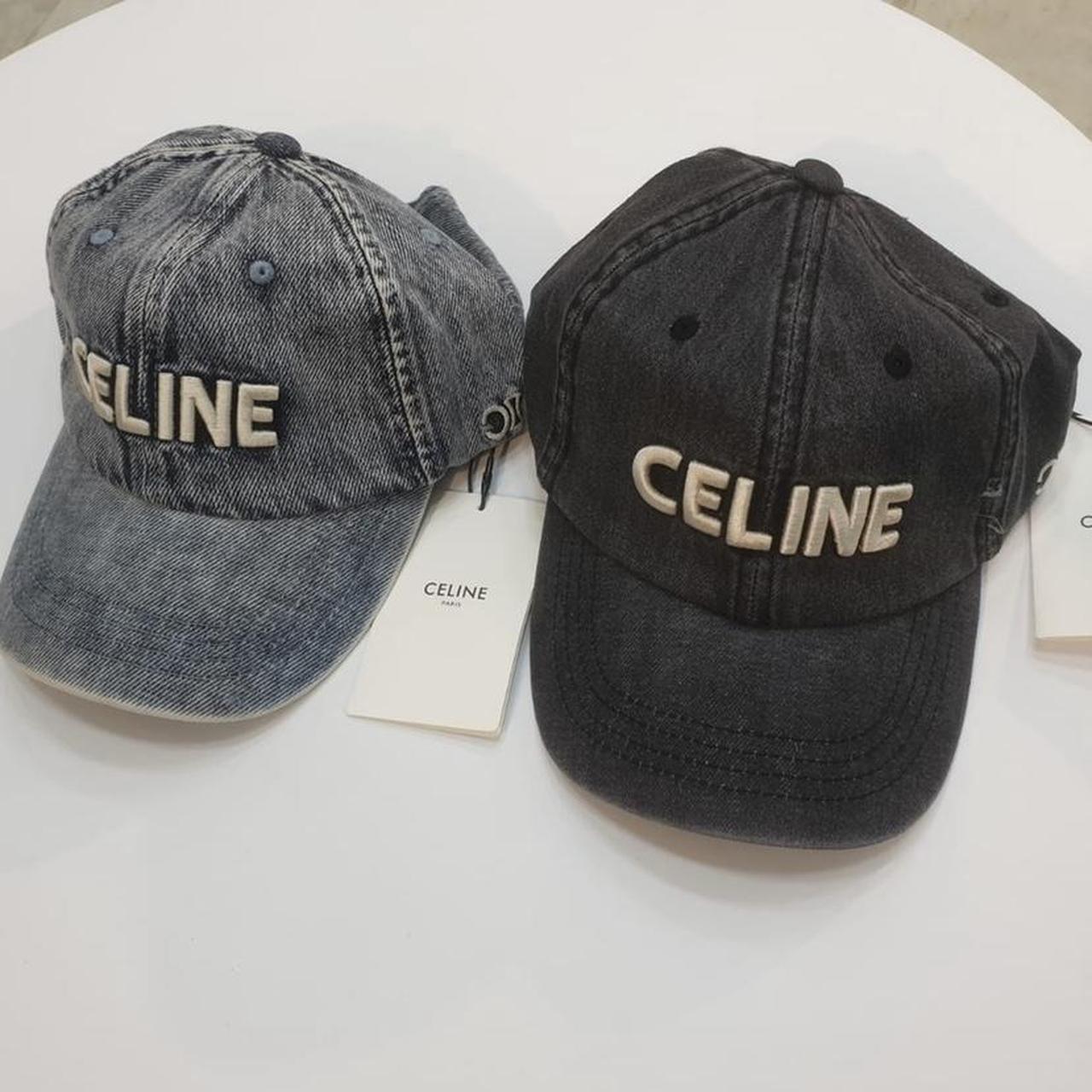CELINE CAP, HAT DENIM BLUE& BLACK - Depop