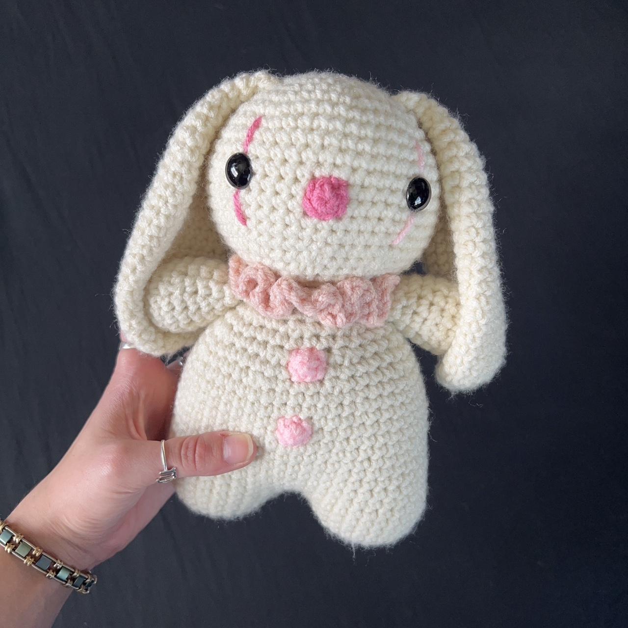 handmade crochet jester clown bunny plush - $5... | Depop