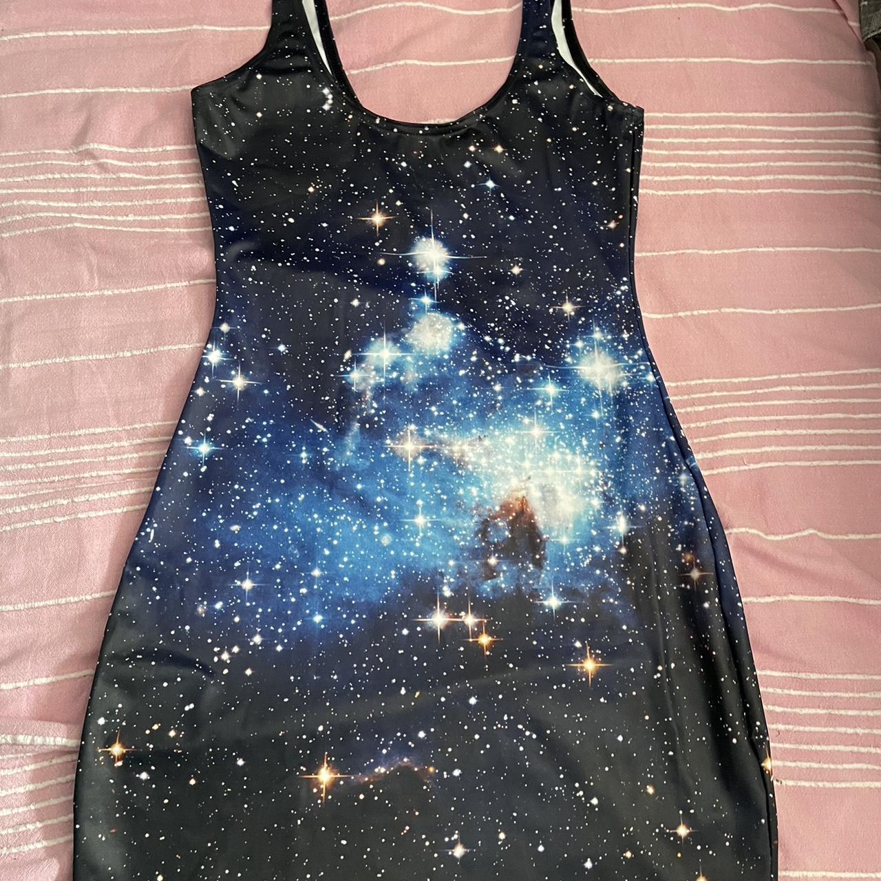 Black Milk Original Blue Galaxy mini dress Size... - Depop