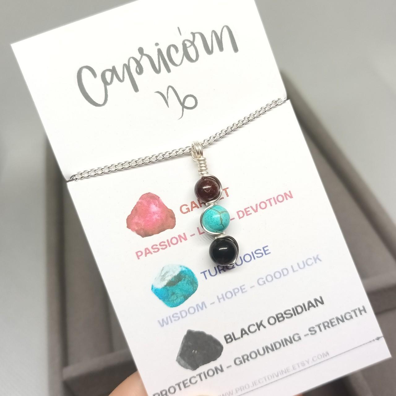 Capricorn crystal necklace store
