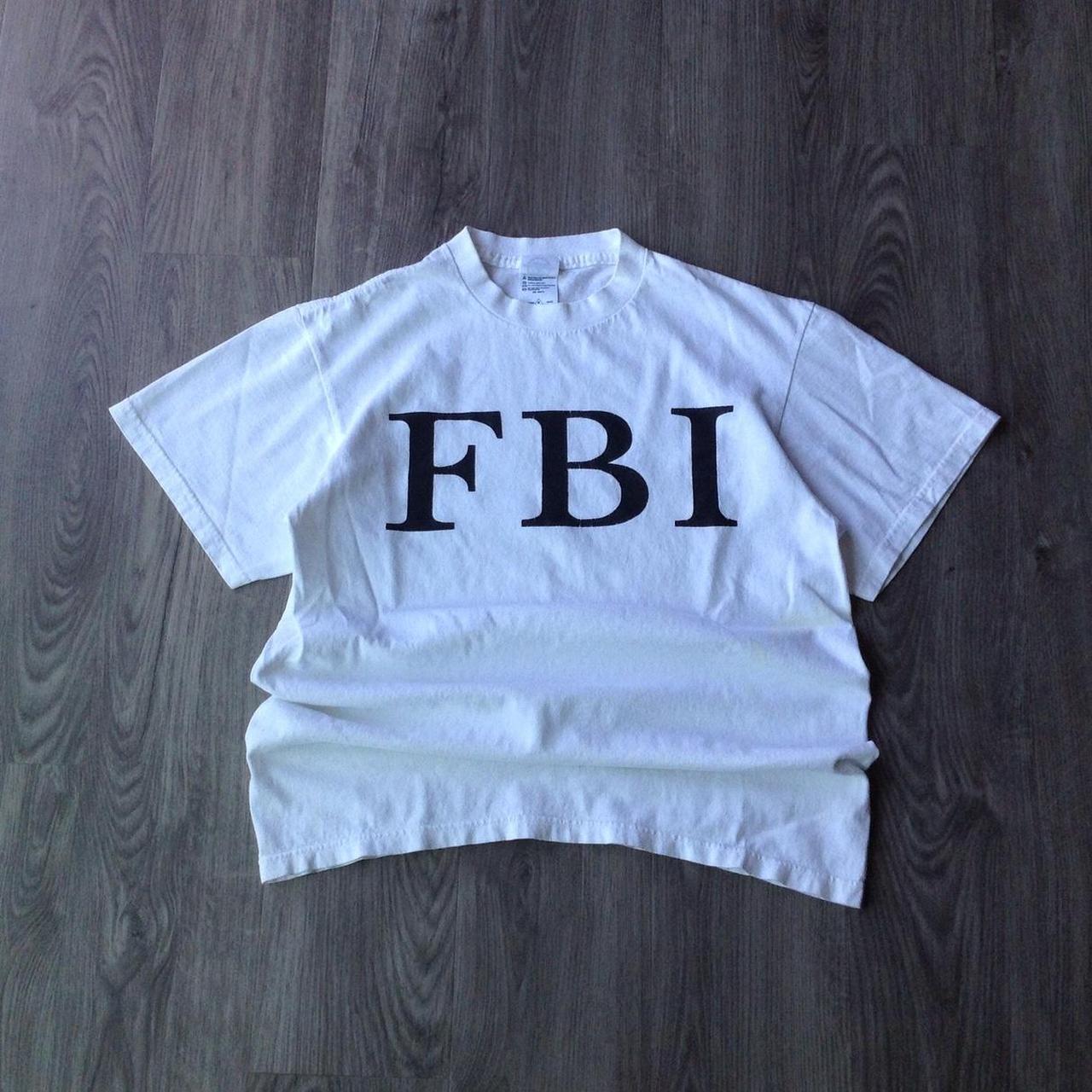 90s FBI SPELLOUT LOGO TEE *HEAVYWEIGHT *FITS TRUE... | Depop