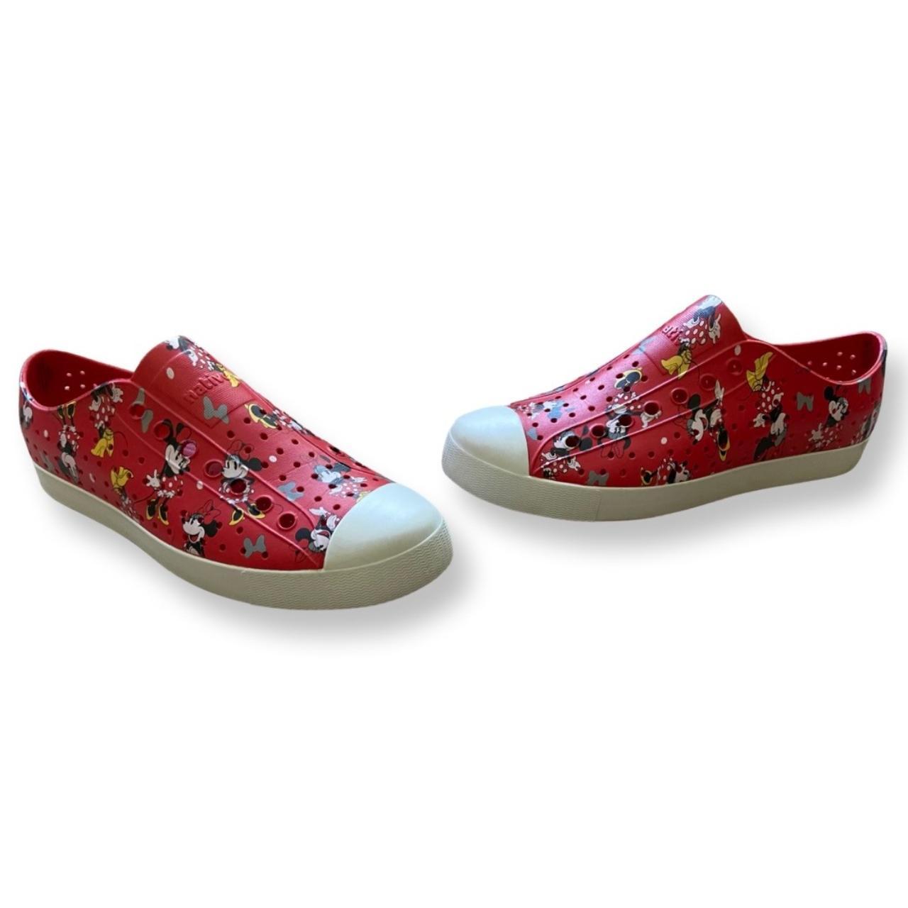 Disney X Native Red Minnie Print Slip on Shoes... - Depop