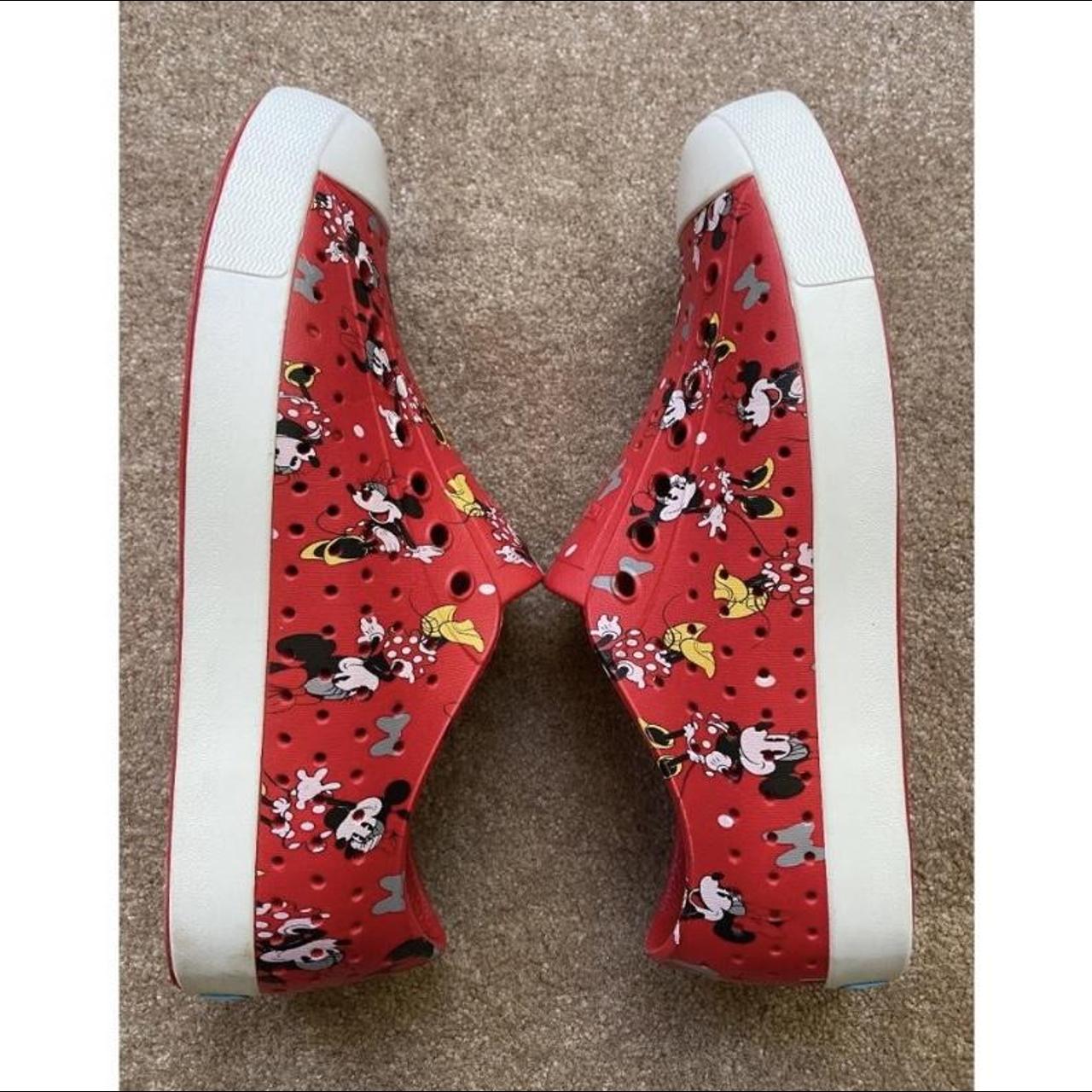 Disney X Native Red Minnie Print Slip on Shoes... - Depop