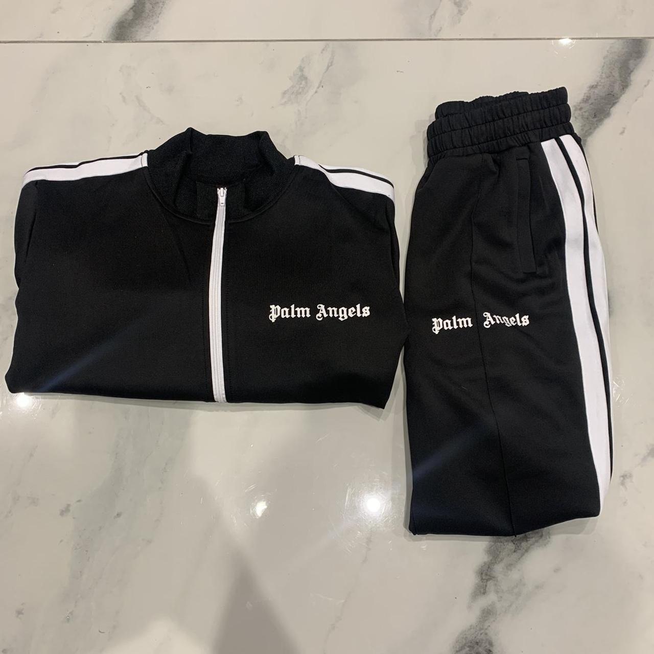 Plam angle tracksuit black and white Brand... - Depop
