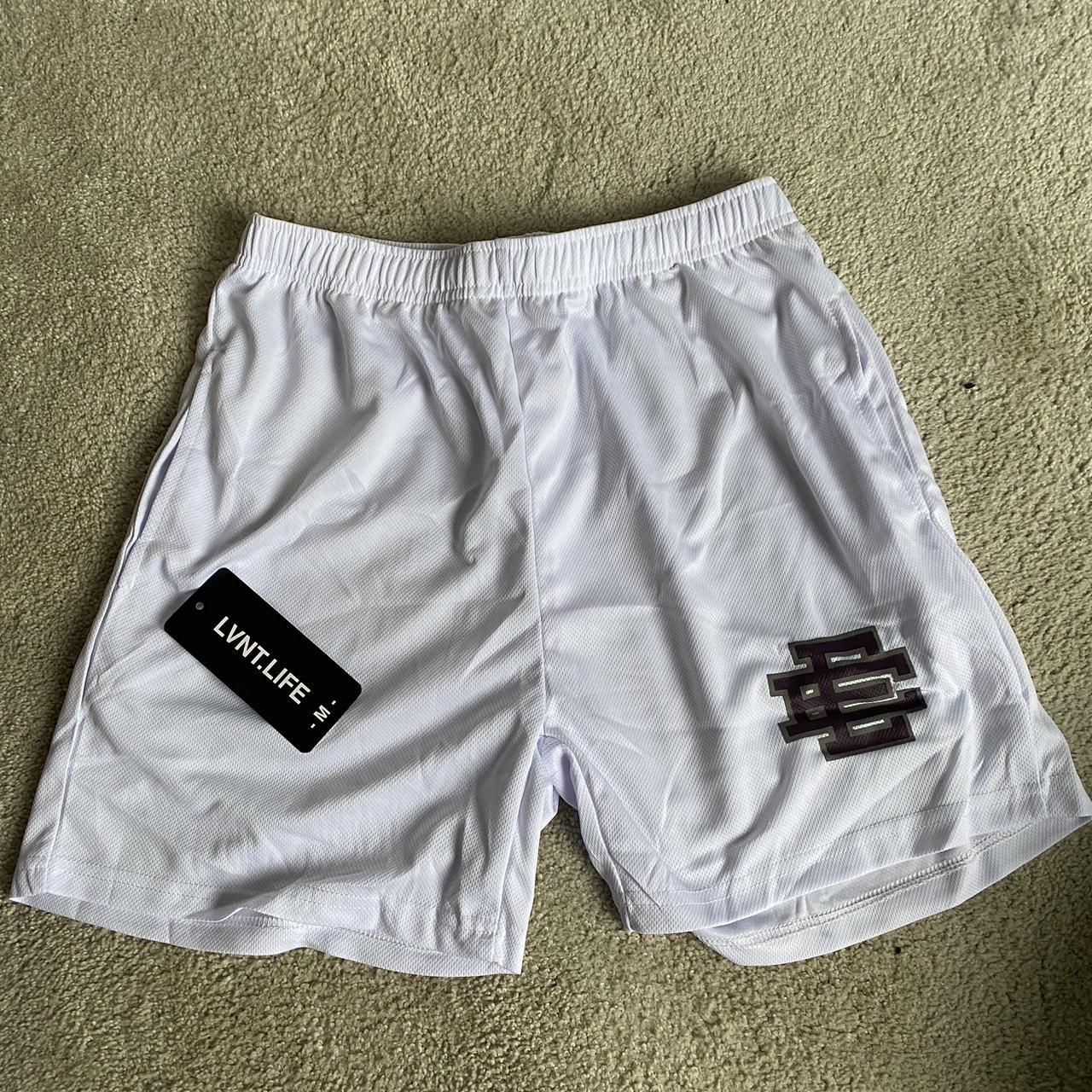 White and black. Eric Emmanuel EE basic shorts.... - Depop