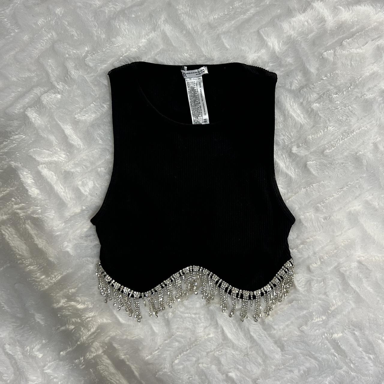 Zara rhinestone top perfect for going out, never... - Depop