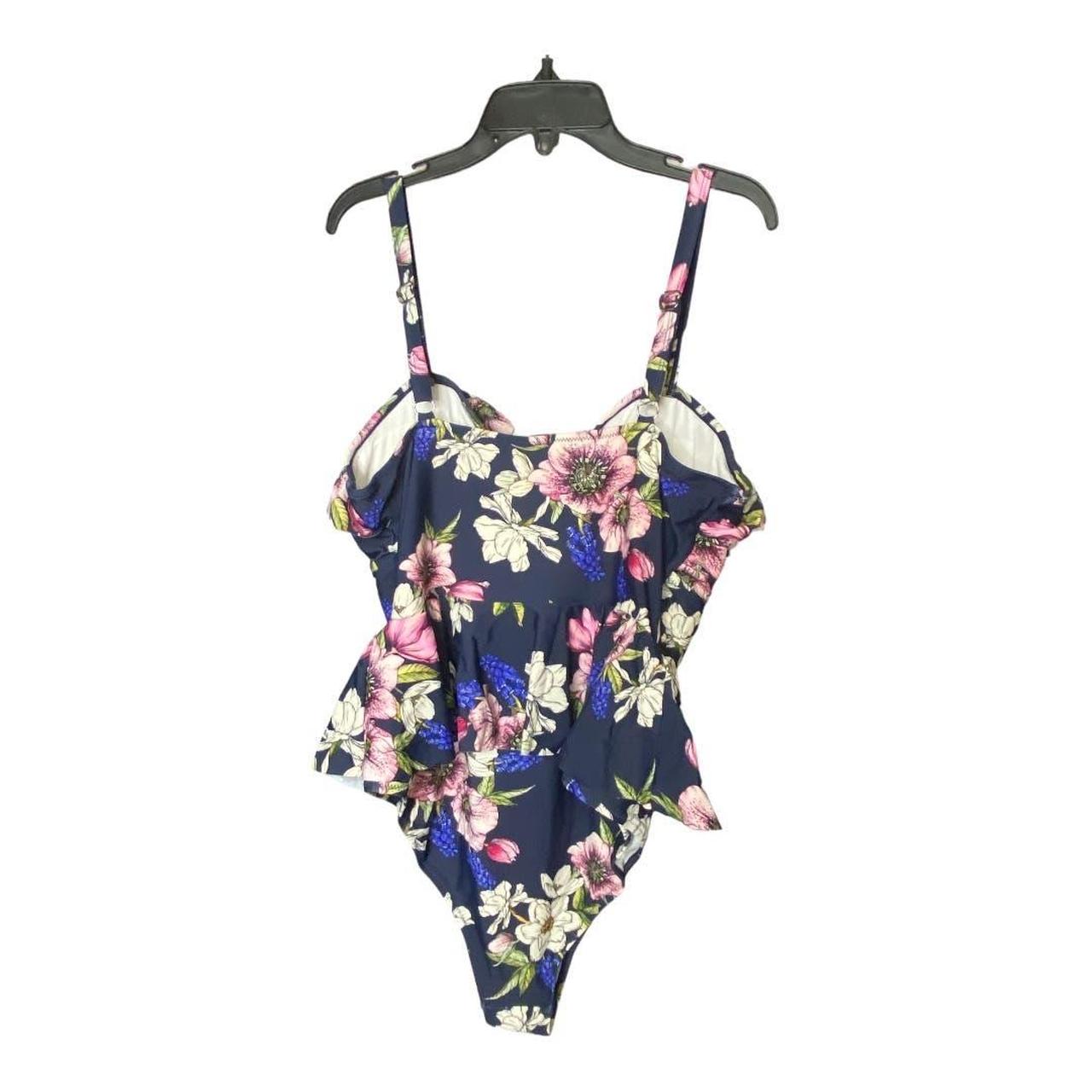 Cupshe Womens Size 2x Bathing Swim Suit Blue Floral Depop