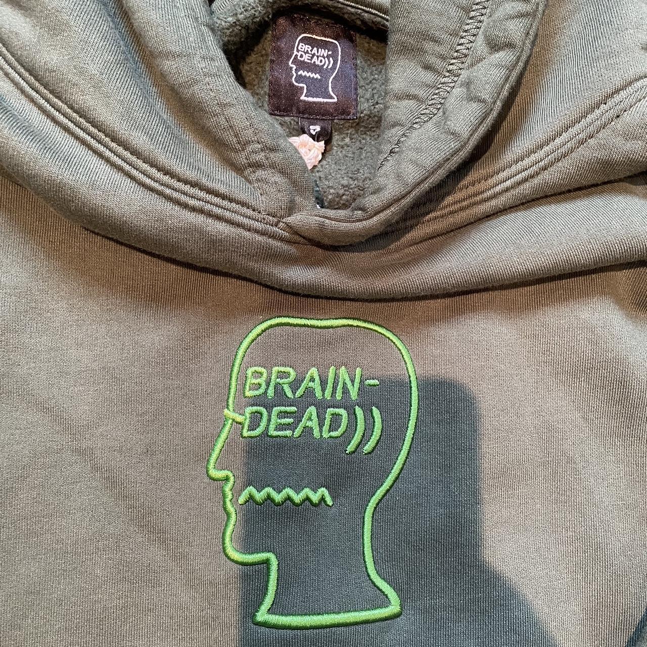 Brain Dead Embroidered Hoodie Green. Great... - Depop