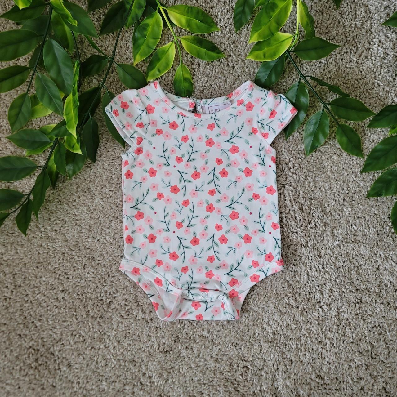 Baby Girl Pink Floral Onesie (0-3 Months) BNWOT... - Depop