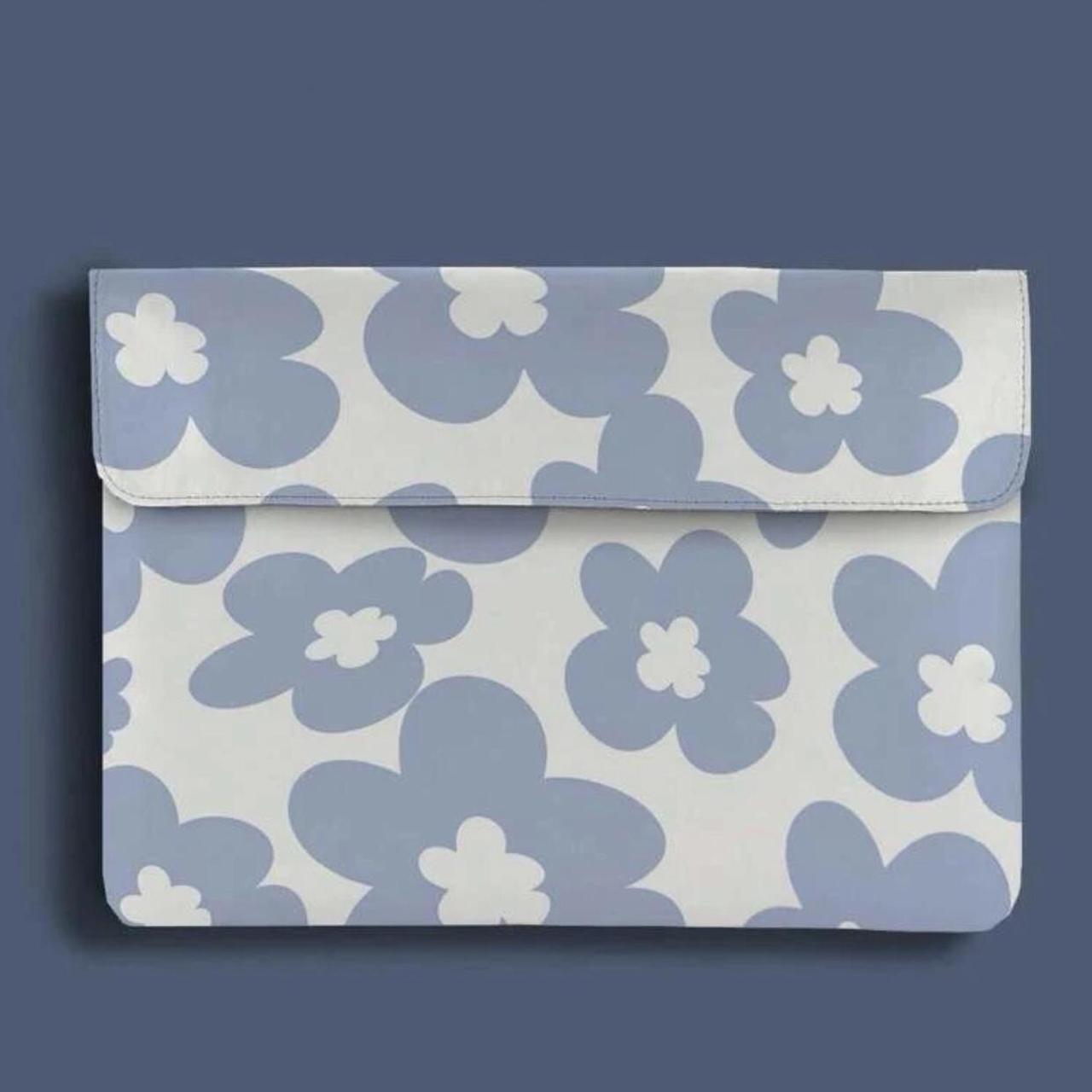 Blue Floral Laptop Case Holder Perfect for your... - Depop