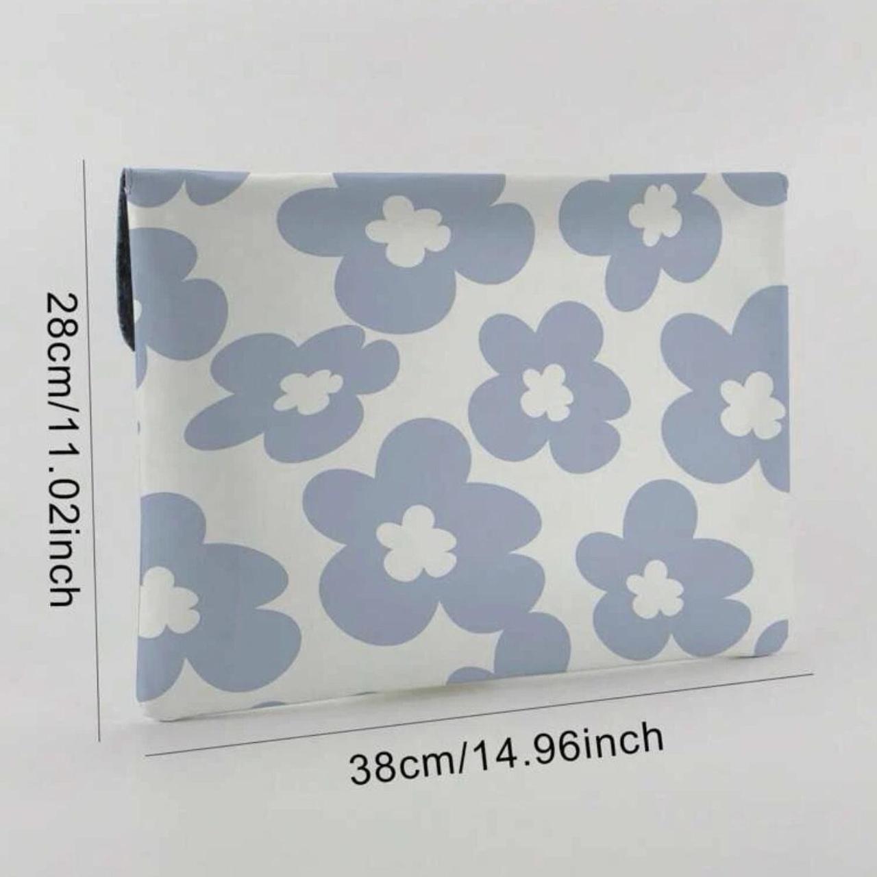 Blue Floral Laptop Case Holder Perfect for your... - Depop