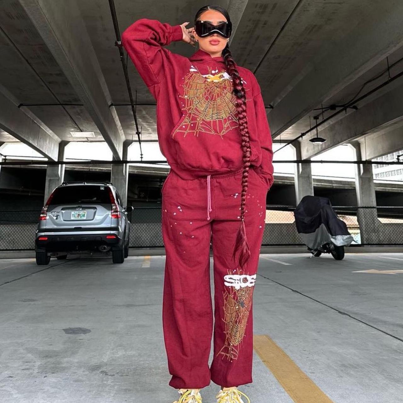 Sp5der sweat set both top and bottom included both... - Depop