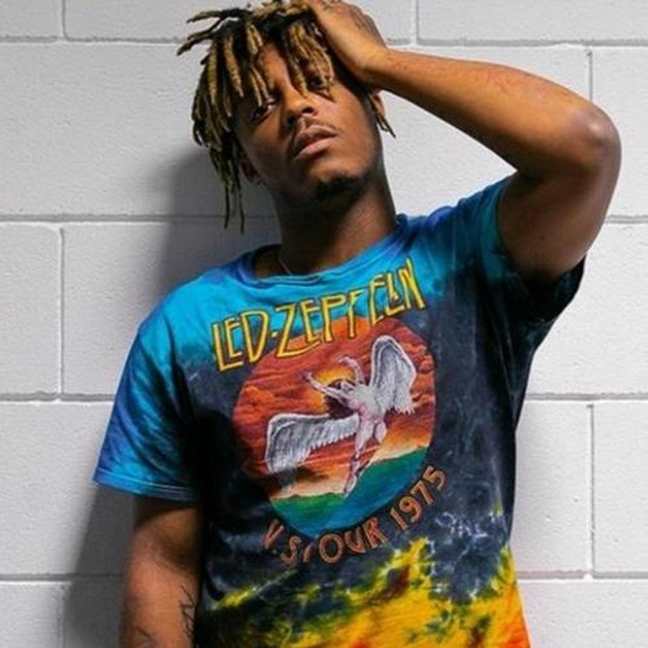 Juice WRLD Led Zeppelin inspired tie dye Tee. Large,... - Depop