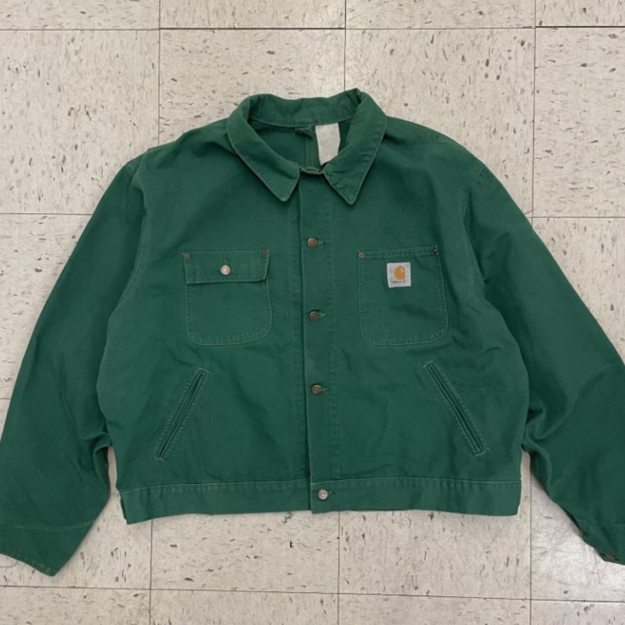 Vintage Carhartt Chore Jacket JU1058 Unlined Trucker... - Depop