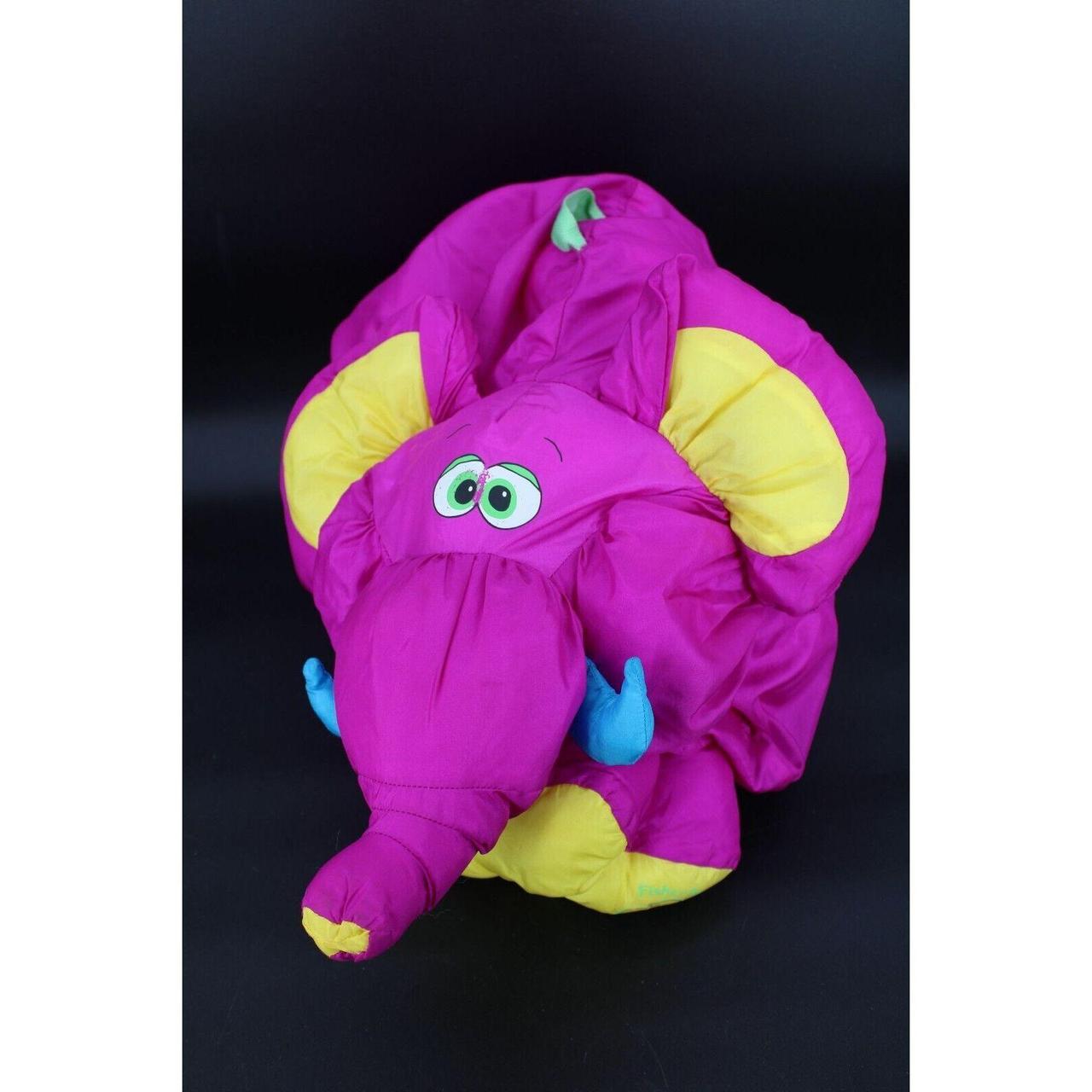 Vintage Puffalump Elephant Pink Fisher Price 27"... - Depop