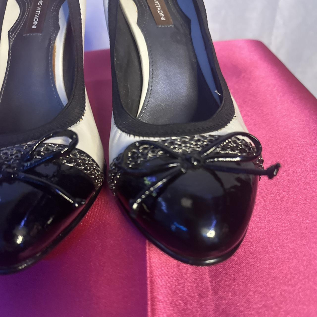 Adrienne vittadini heels - white & black pumps -... - Depop
