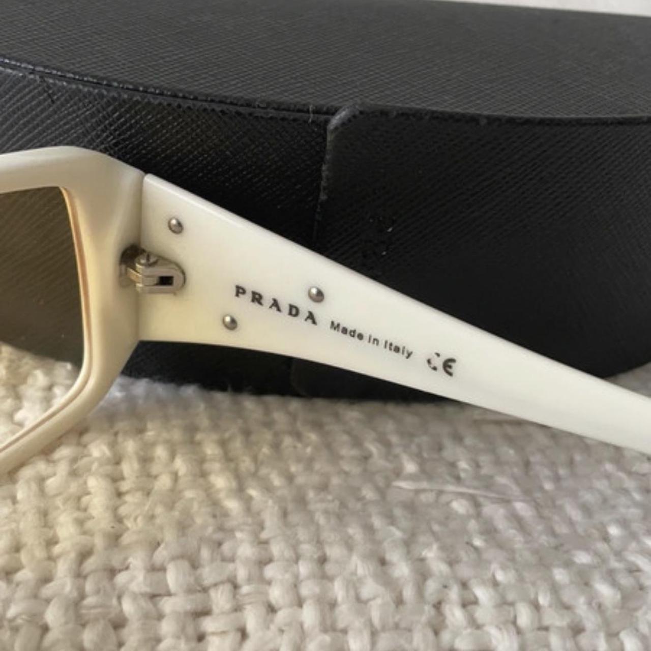 PRADA Vintage sunglasses - cream with yellow... - Depop