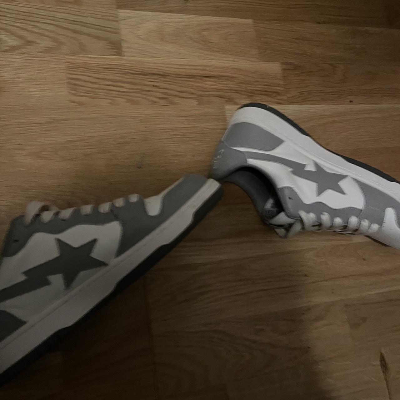 Grey bape skate stats bape stas for skating but can... - Depop