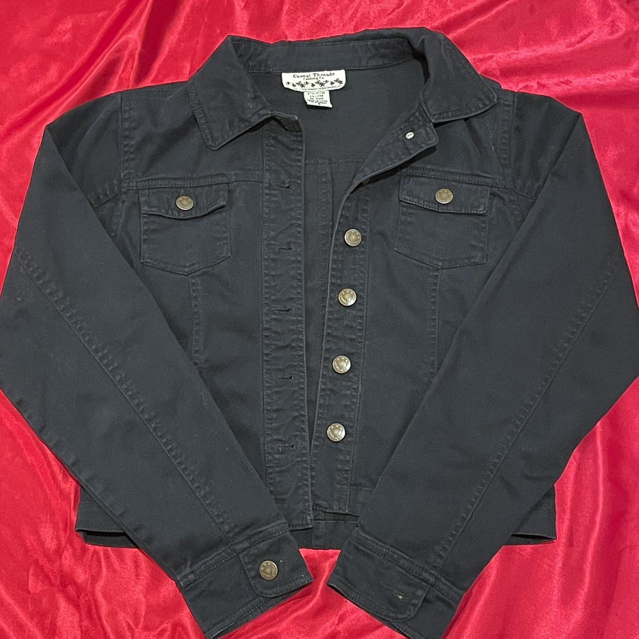 Black Casual Threads cropped jacket - Depop