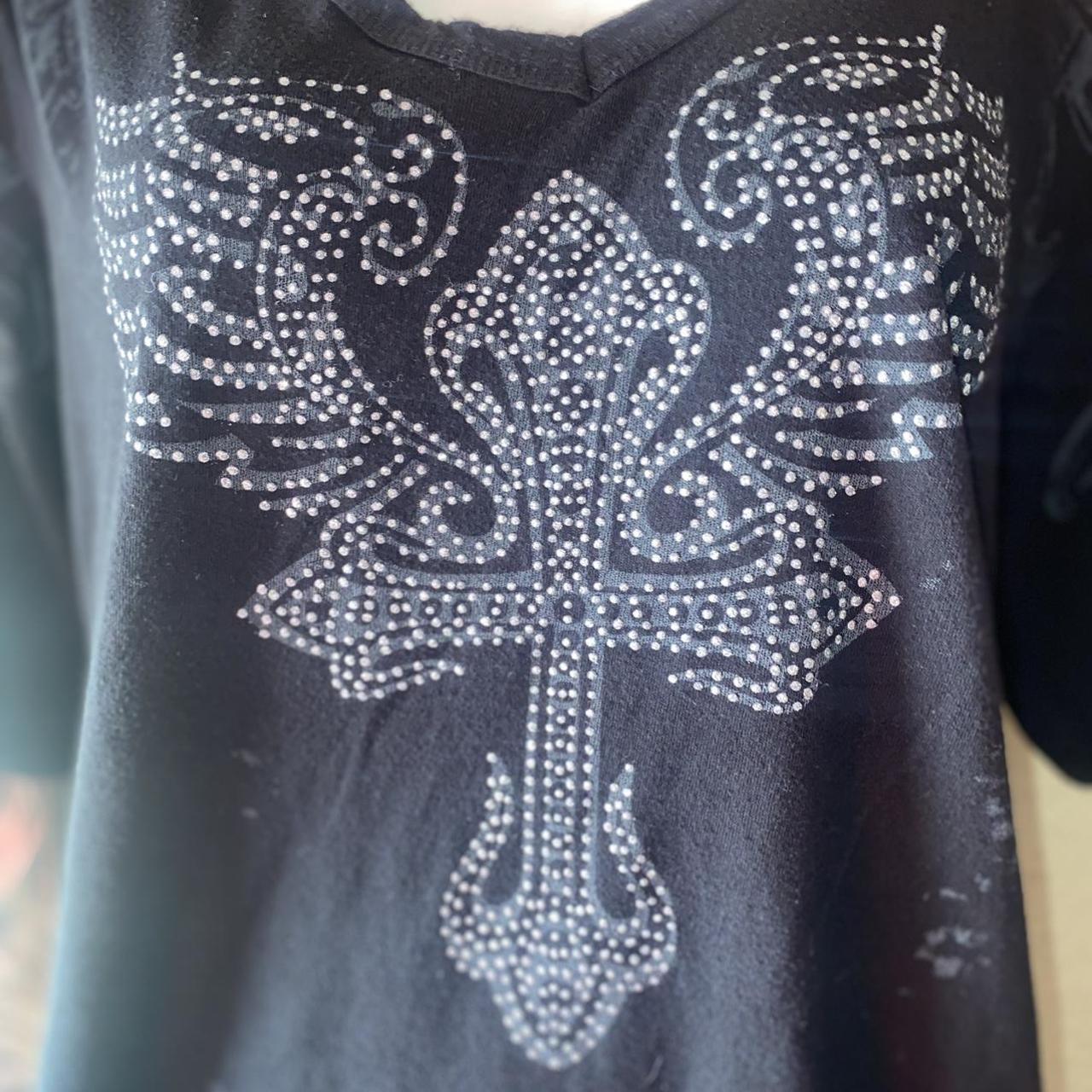 tattered cross & angel tee ocasion brand Size 2XL - Depop