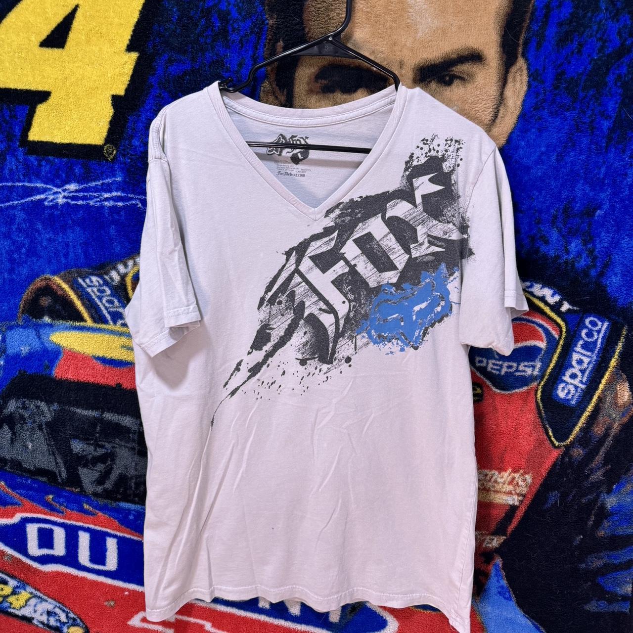 y2k grunge punk style insane front print design fox... - Depop