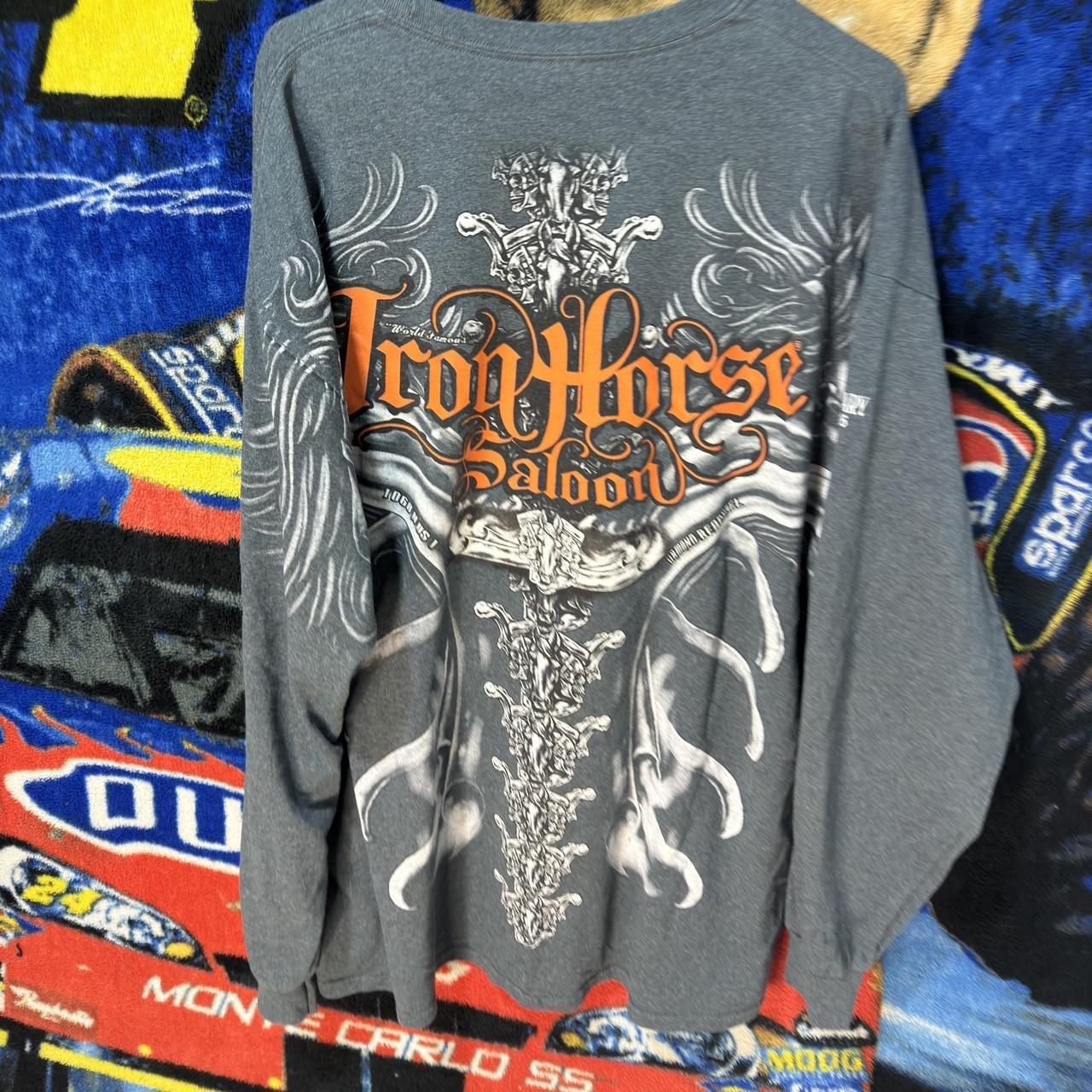 y2k grunge punk style insane front print design long... - Depop