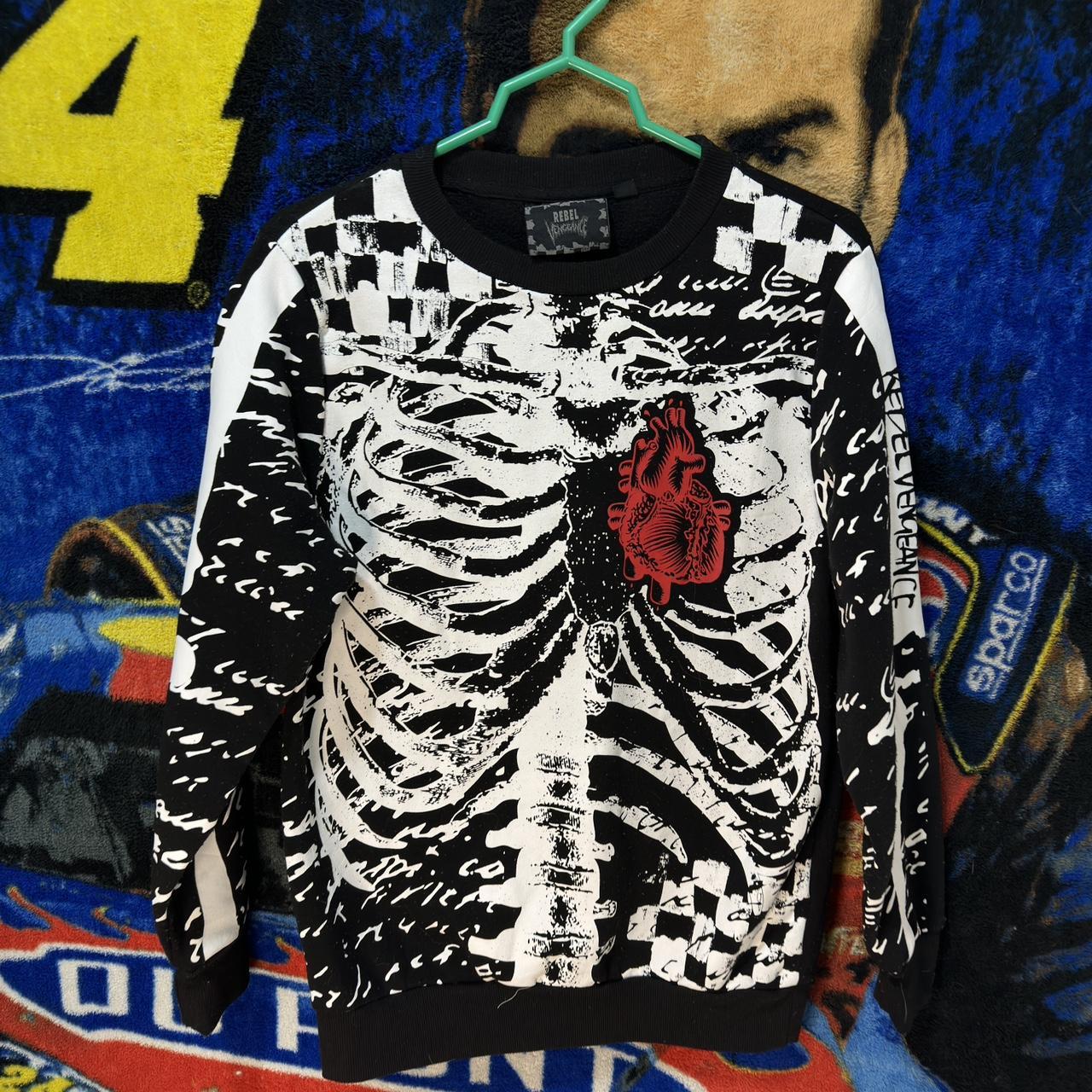 y2k grunge punk style insane front print design long... - Depop