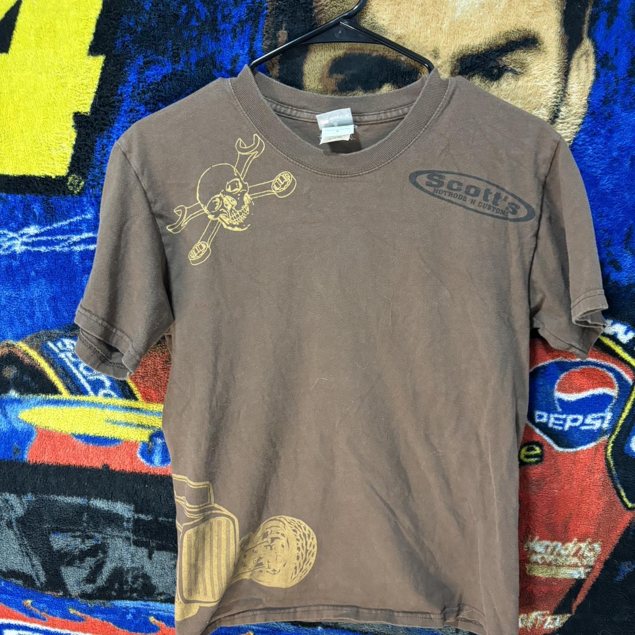 y2k grunge punk style insane front print design... - Depop