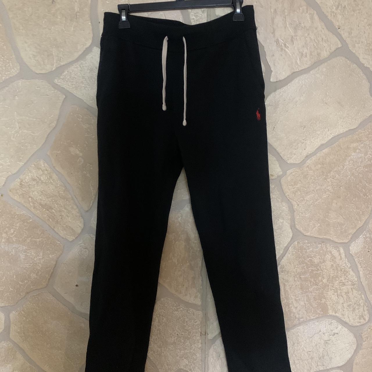 Black Ralph Lauren Polo Open-Hem Sweatpants Size... - Depop