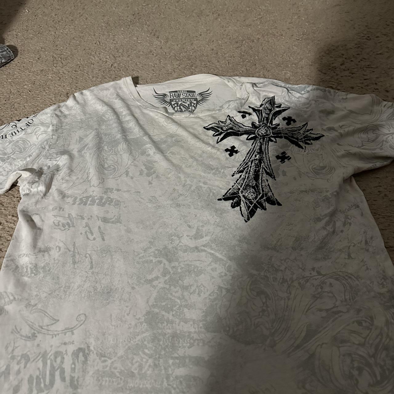 Shirt:L cool shirt Raw State Y2K/Grudge - Depop