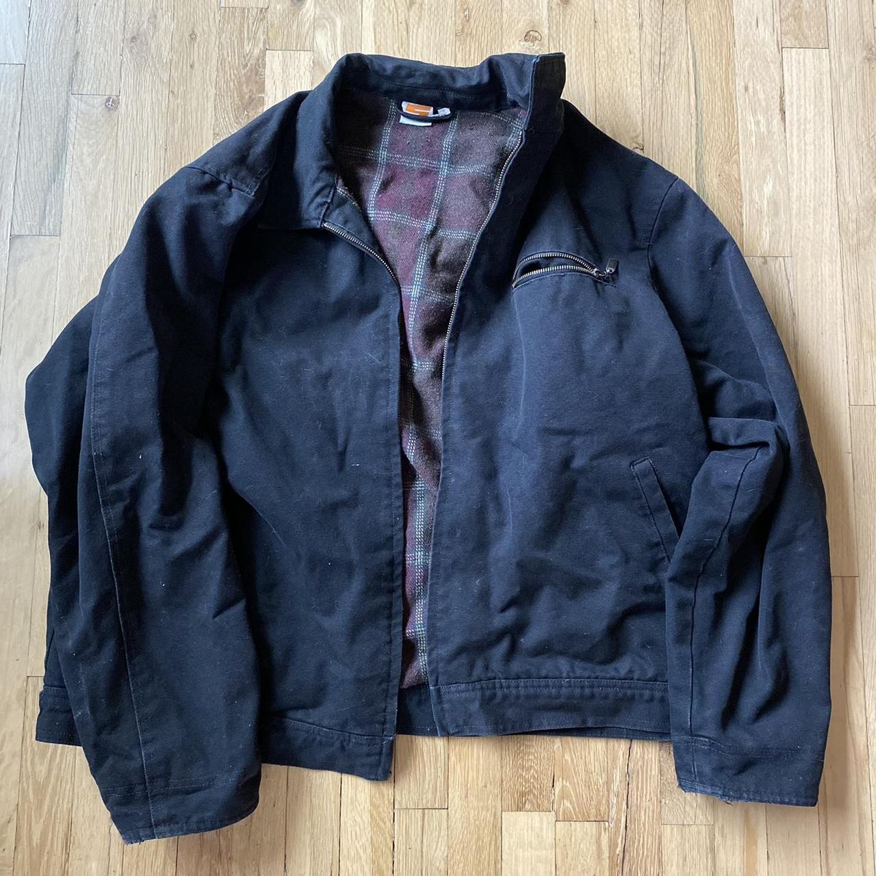 Black canvas jacket / blanket lined Not super sure... - Depop