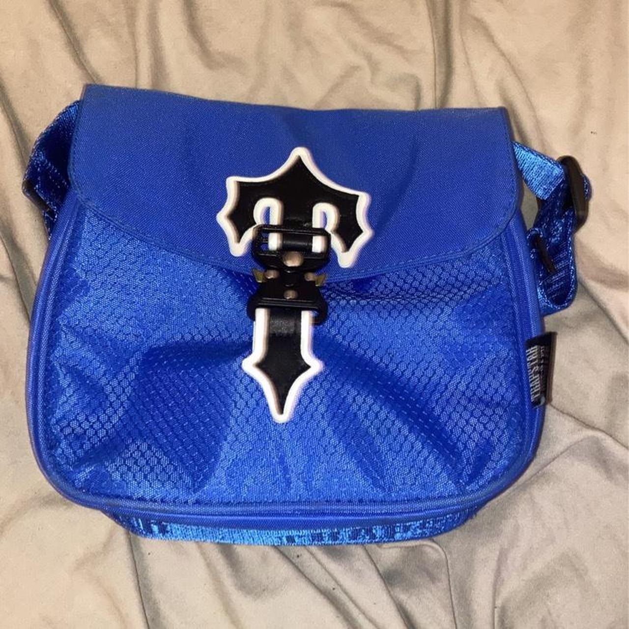 TRAPSTAR BAG BLUE🔵 Leather, canvas & nylon... - Depop